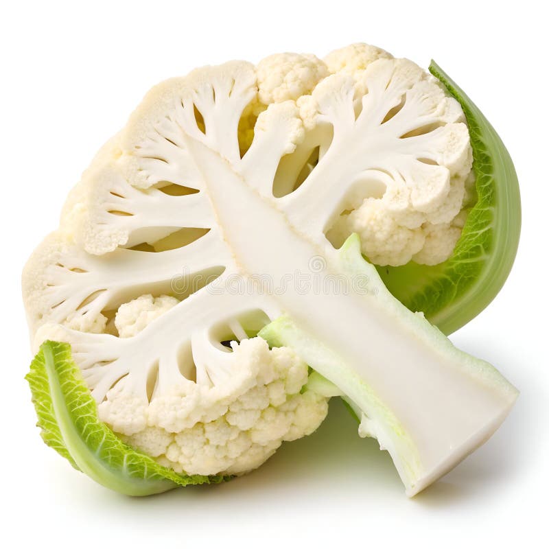 Cauliflower Slice Isolated on White Background Stock Illustration ...