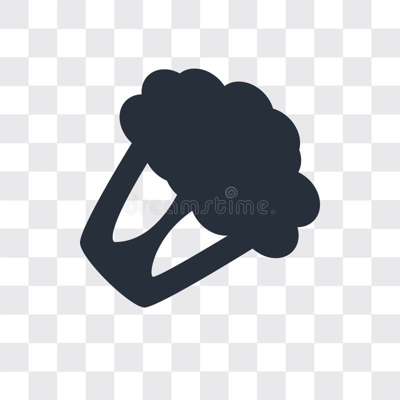 Cauliflower Vector Icon on Transparent Background, Cauliflower Logo ...