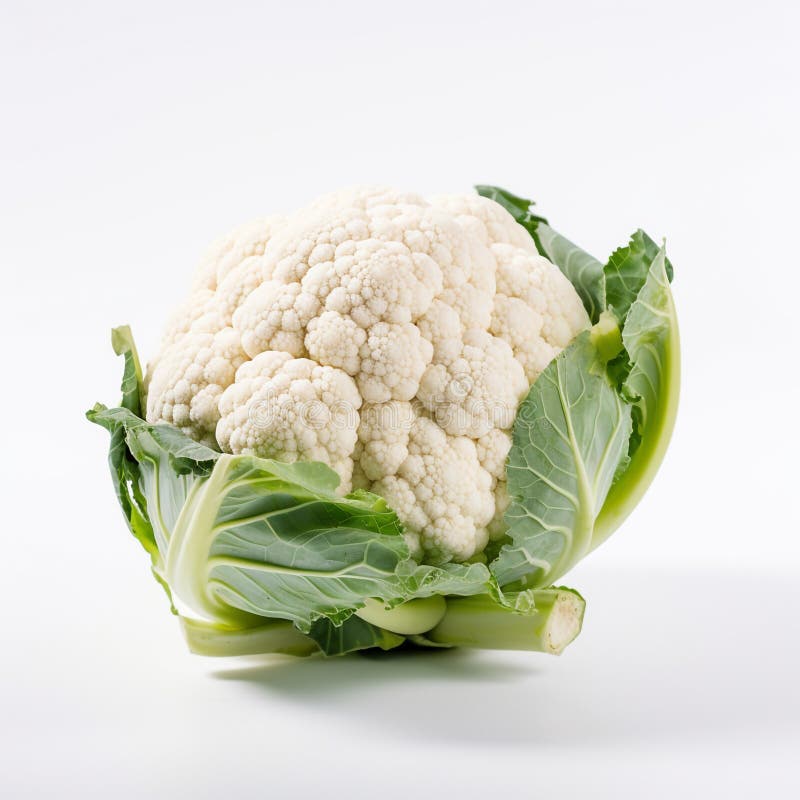Cauliflower on White Background Stock Illustration - Illustration of ...