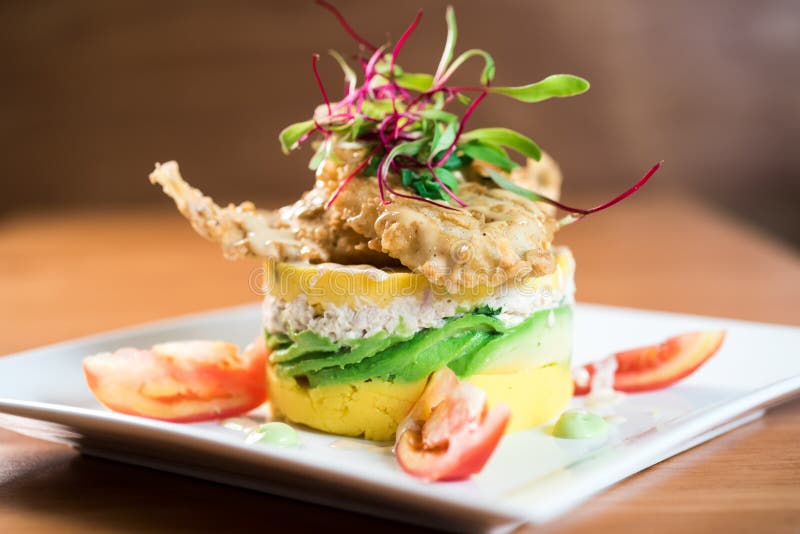 Causa Rellena, a Typical Dish from Peru. Photo Image Stock Photo ...