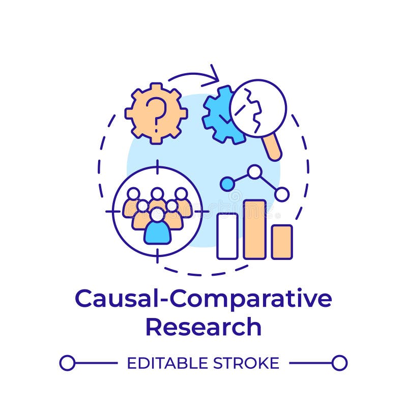 Causal-comparative Research Multi Color Concept Icon Stock Illustration ...