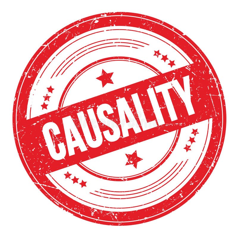 CAUSALITY Text on Red Round Grungy Stamp Stock Illustration ...