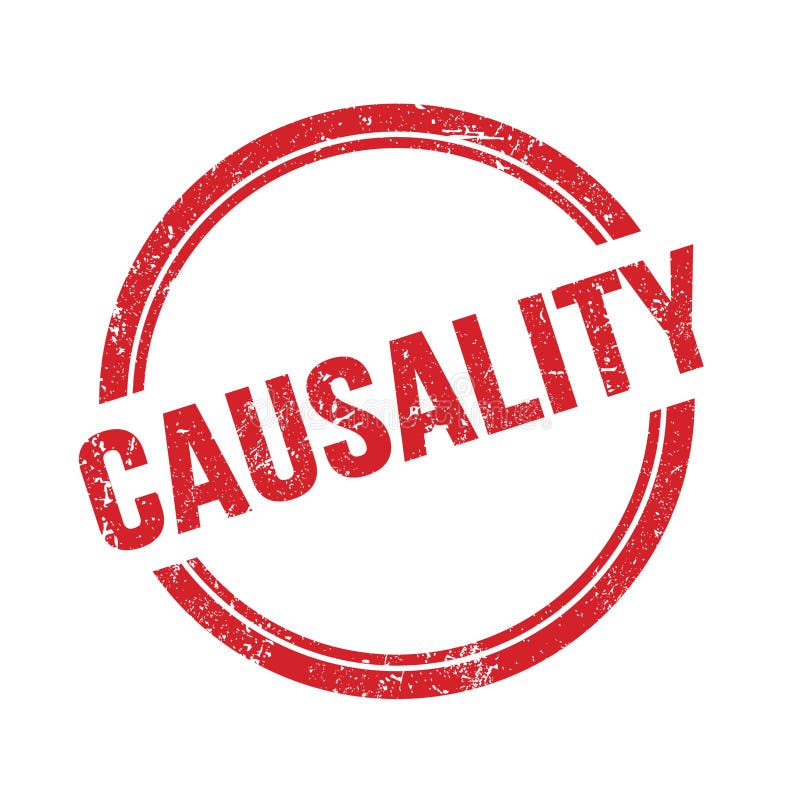 CAUSALITY Text Written on Red Grungy Round Stamp Stock Illustration ...