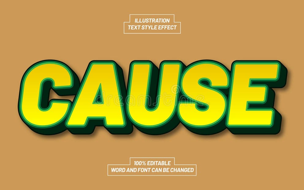 Cause Yellow Text Style Effect Stock Vector - Illustration of elegant ...