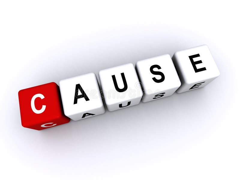 Cause word block on white stock illustration. Illustration of causation ...
