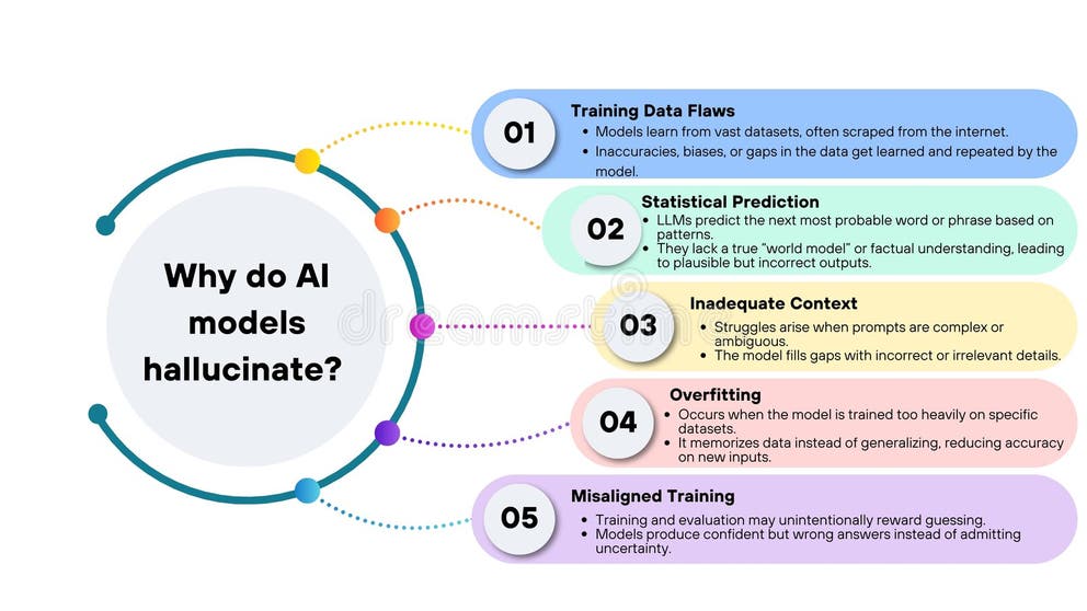 Causes of AI Hallucination Explained Stock Image - Image of uncertainty ...