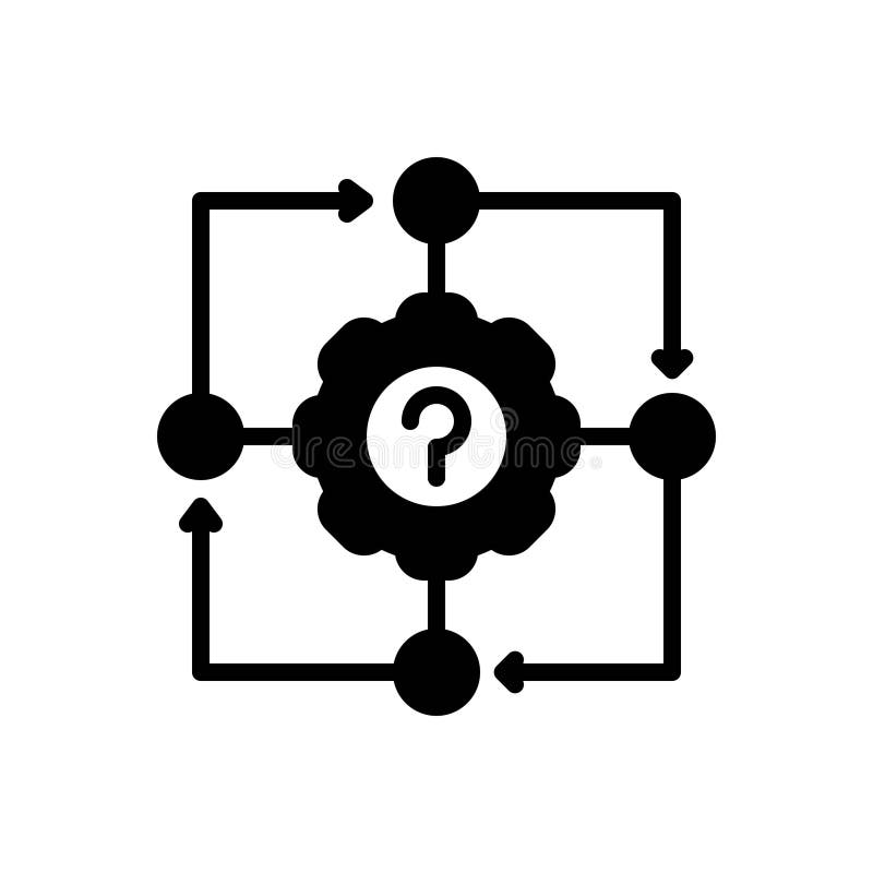 Black Solid Icon for Causes, Reason and Connected Stock Vector ...