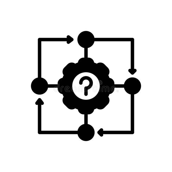 Black Solid Icon for Causes, Reason and Connected Stock Vector ...