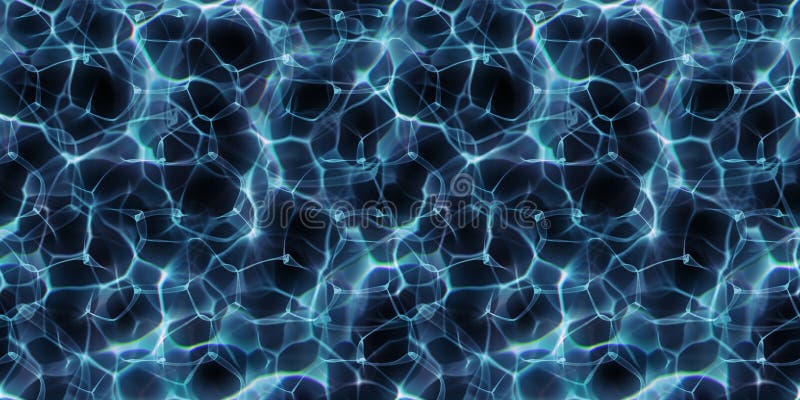 Caustics Below the Water Surface. Pool Water with Shiny Rays. Ripple ...