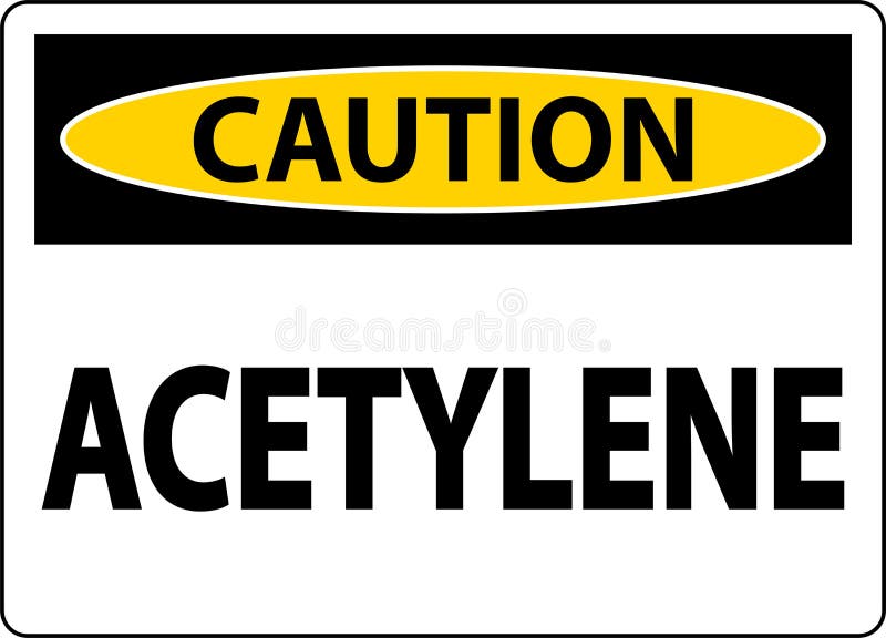 Caution Acetylene Sign on White Background Stock Vector - Illustration ...