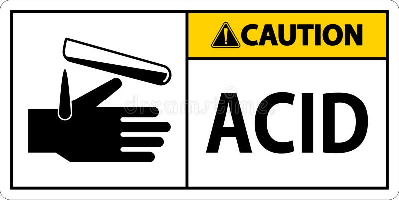 Caution Acid Symbol Sign,Vector Illustration, Isolate on White ...