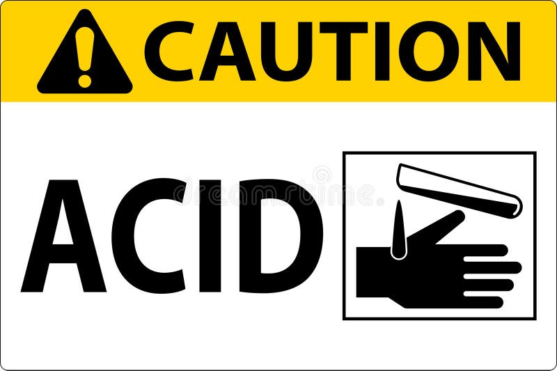 Caution Acid Symbol Sign,Vector Illustration, Isolate on White ...
