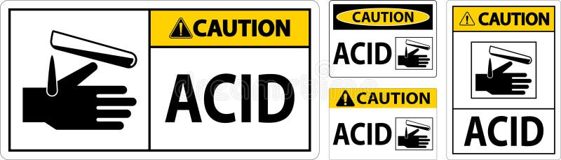 Caution Acid Symbol Sign,Vector Illustration, Isolate on White ...