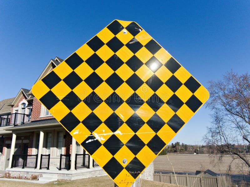 Caution Ahead: the Suburban Checkerboard Stock Image - Image of ...
