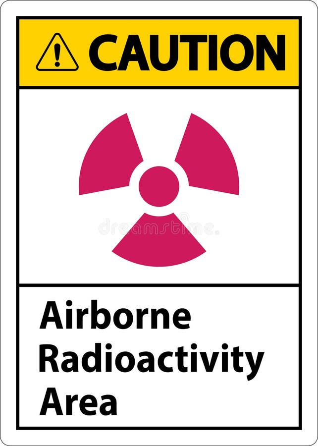 Caution Airborne Radioactivity Area Symbol Sign on White Background ...