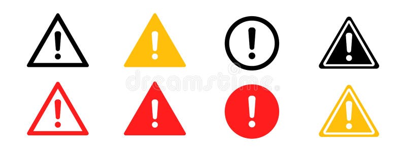 Set of warning signs stock vector. Illustration of left - 9314875