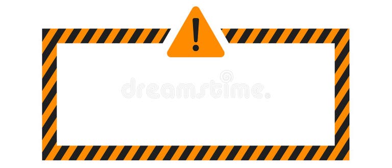 Caution Alert Constriction Frame with Warning Exclamation Triangle ...