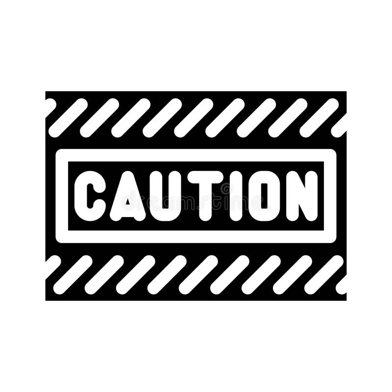 Caution Alert Glyph Icon Vector Illustration Stock Vector ...