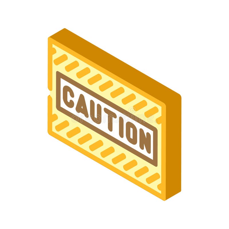 Caution Alert Isometric Icon Vector Illustration Stock Vector ...