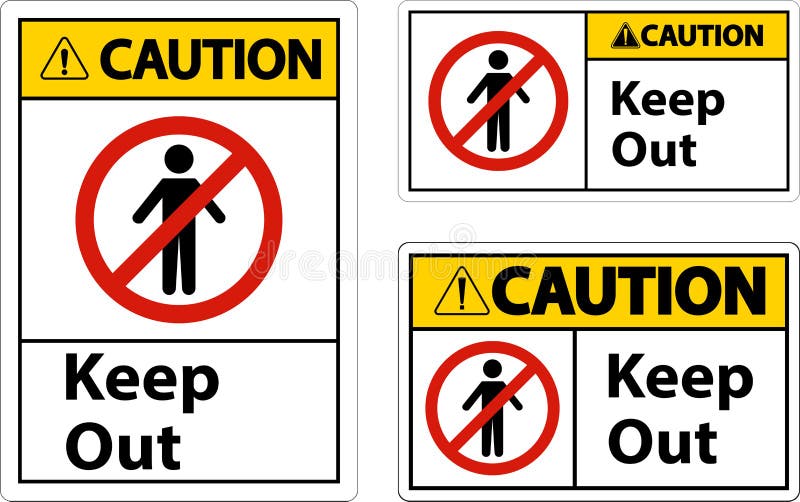 Caution Area Keep Out Sign on White Background Stock Vector ...