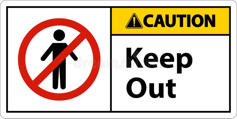 Caution Area Keep Out Sign on White Background Stock Vector ...