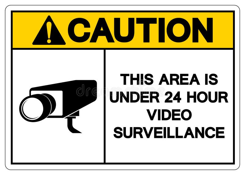 Caution CCTV Symbol Sign, Vector Illustration, Isolate on White ...