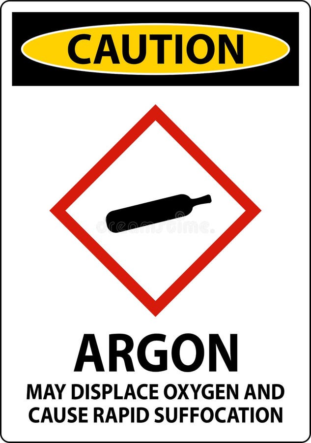 Caution Argon GHS Sign on White Background Stock Vector - Illustration ...