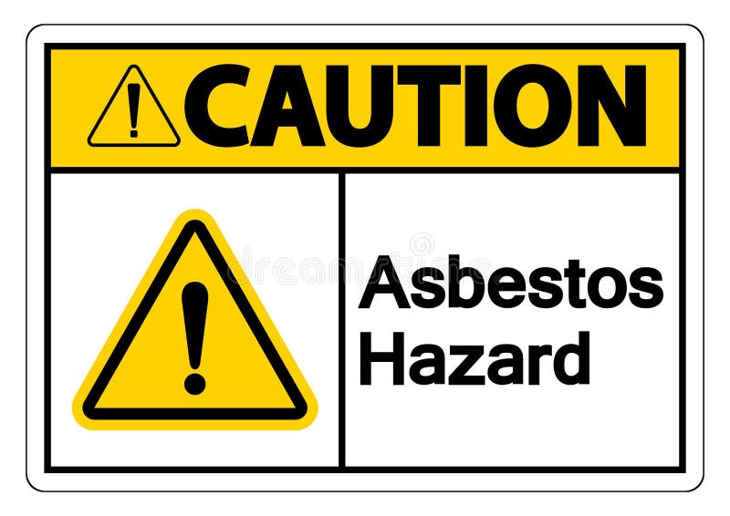 Caution Asbestos Hazard Symbol Sign on White Background Stock Vector ...