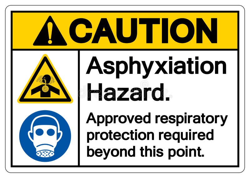 Caution Asphyxiation Hazard Symbol Sign, Vector Illustration, Isolate on White Background Label ...