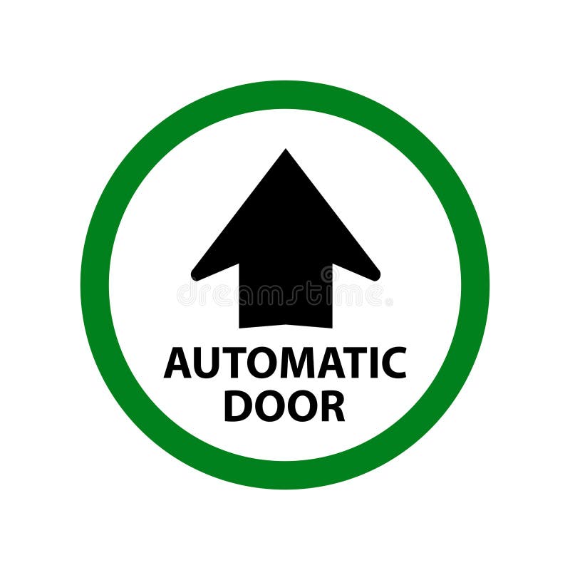 Caution Automatic Door Attention Sticker Stock Vector - Illustration of ...