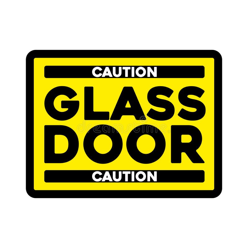 Caution Automatic Glass Door Sticker Isolated Stock Vector ...