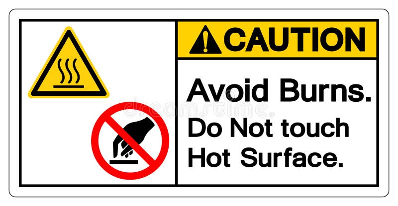 Caution Avoid Burns Do Not Touch Hot Surface Symbol Sign, Vector ...