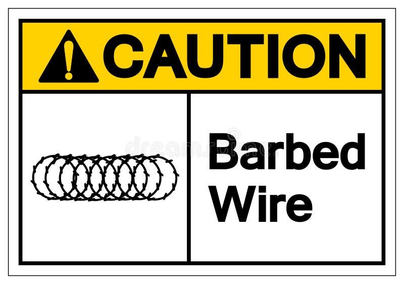 Caution Barbed Wire Symbol Sign on White Background,Vector Illustration ...