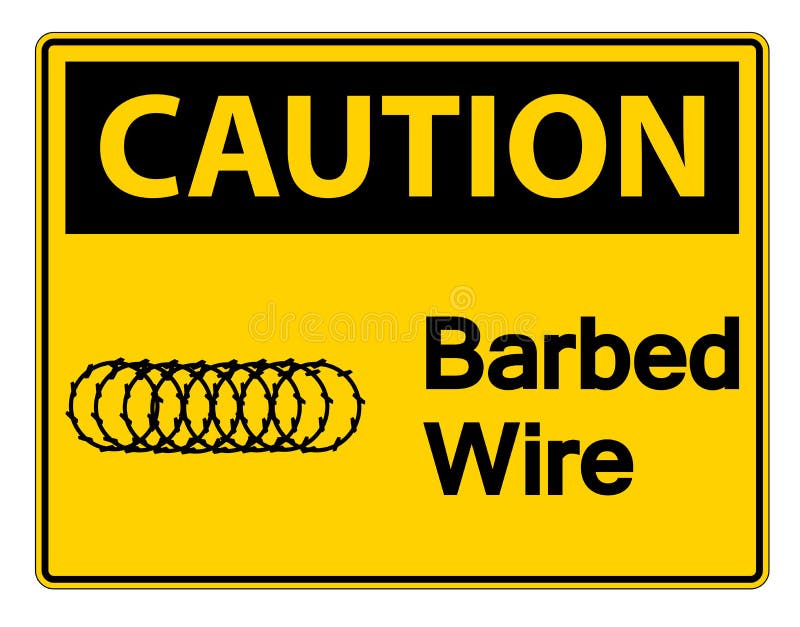 Caution Barbed Wire Symbol Sign on White Background,Vector Illustration ...
