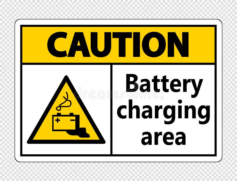 Caution Battery Charging Area Symbol Sign, Vector Illustration, Isolate ...