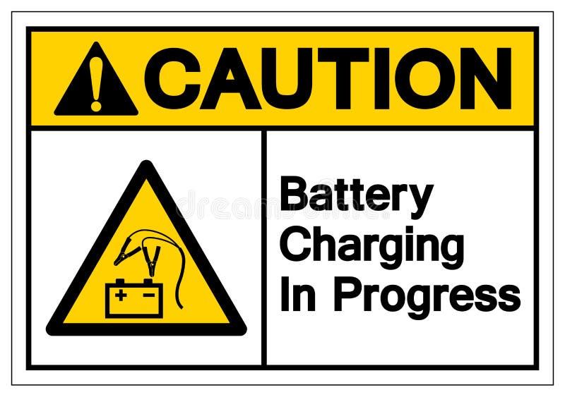 Caution Battery Charging Area Symbol Sign, Vector Illustration, Isolate ...