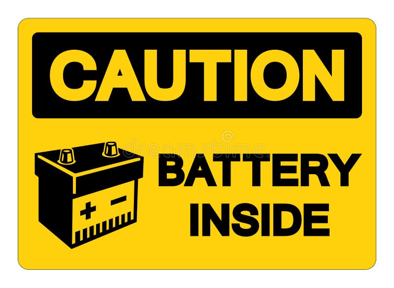 Caution Battery Inside Symbol Sign, Vector Illustration, Isolated on ...