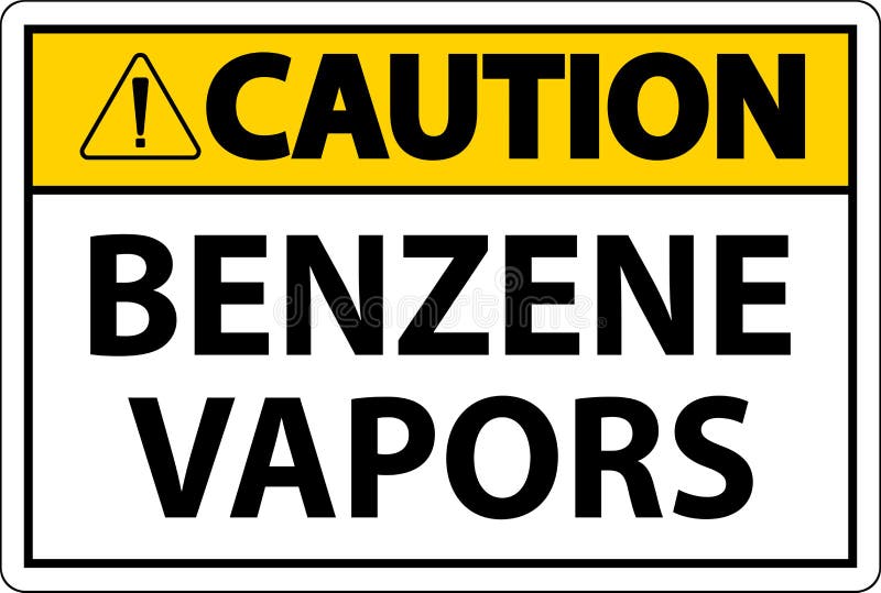 Caution Benzene GHS Sign on White Background Stock Vector ...