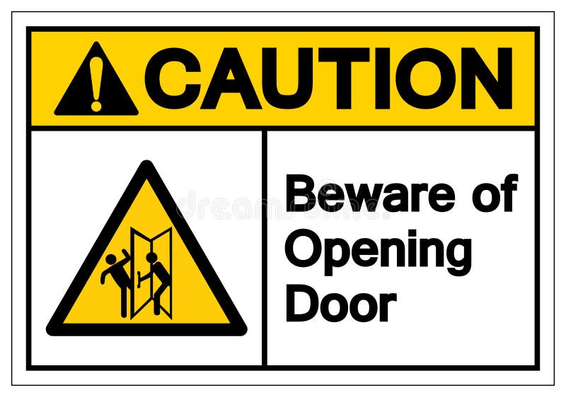 Caution Beware of Opening Door Symbol Sign, Vector Illustration ... Caution Beware of Opening Door Symbol Sign, Vector Illustration ...