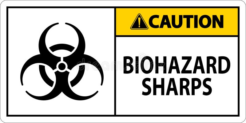 Caution Biohazard Label, Biohazard Sharps Stock Vector - Illustration ...