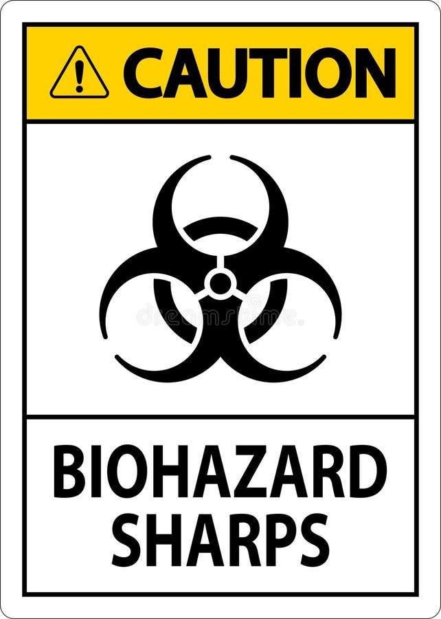 Caution Biohazard Label, Biohazard Sharps Stock Vector - Illustration ...