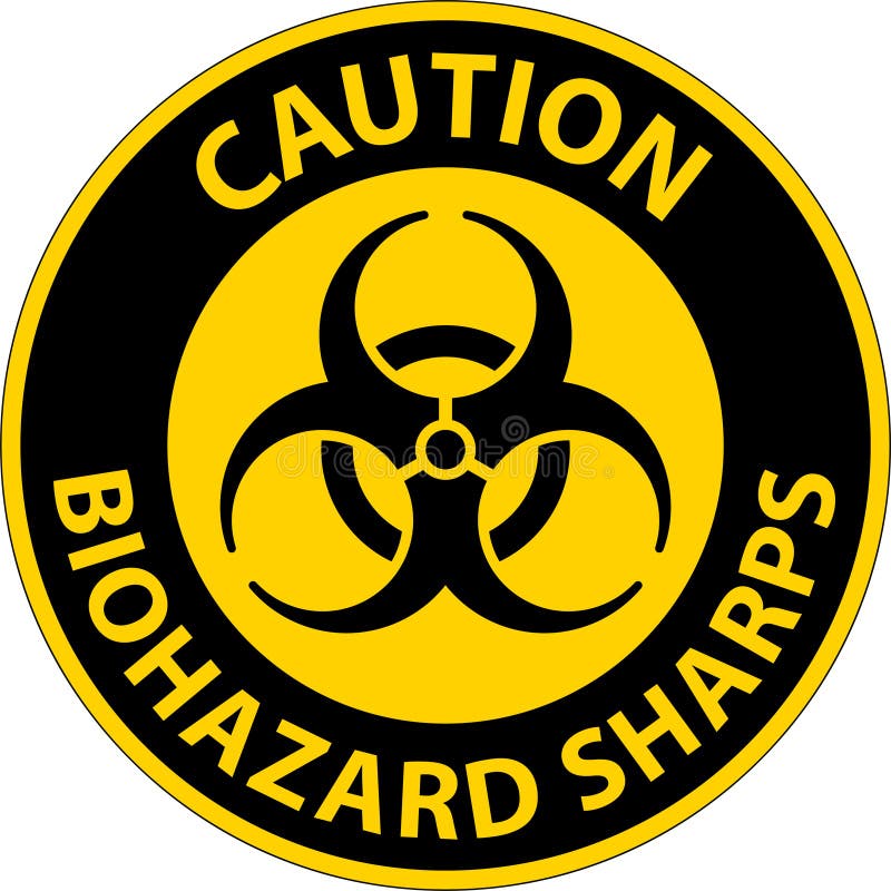Caution Sharps Disposal Symbol Sign, Vector Illustration, Isolated on ...