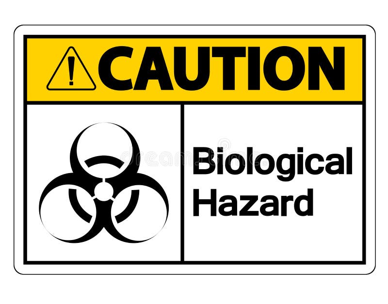 Caution Biological Hazard Symbol Sign on White Background Stock Vector ...