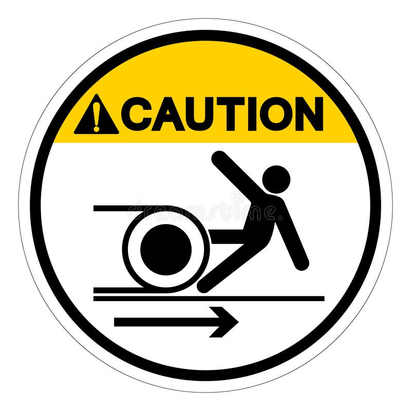 Caution Body in Rollers Symbol Sign, Vector Illustration, Isolate on ...