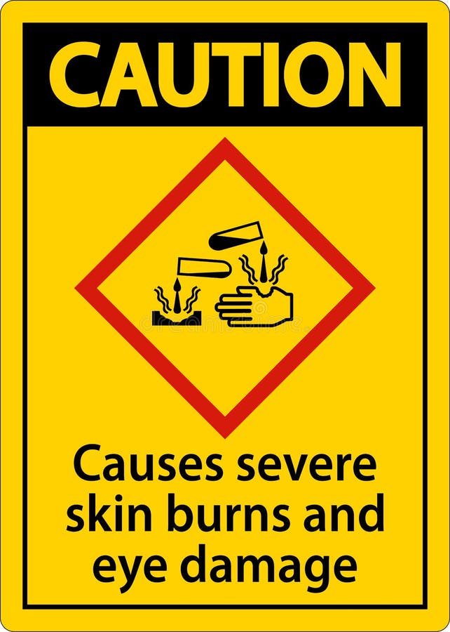 Caution Causes Severe Skin Burns Eye Damage GHS Sign Stock Vector ...