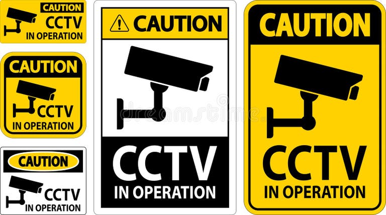Caution CCTV in Operation Signs for Surveillance and Security ...