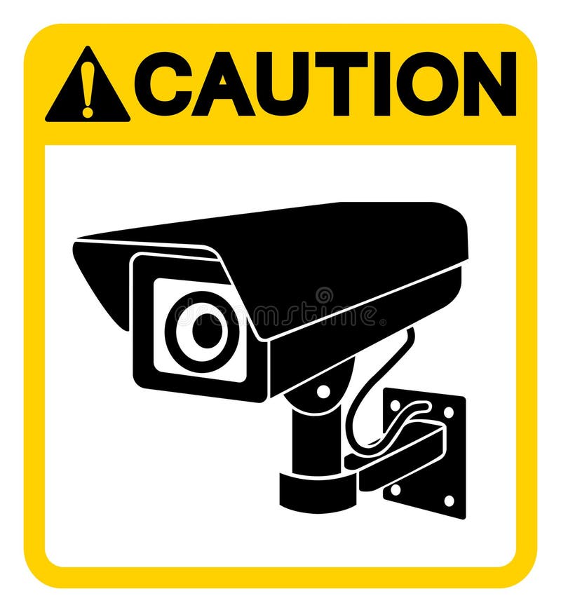 Caution CCTV Symbol Sign, Vector Illustration, Isolate on White ...