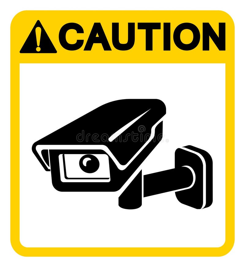 Caution CCTV Symbol Sign, Vector Illustration, Isolate on White ...