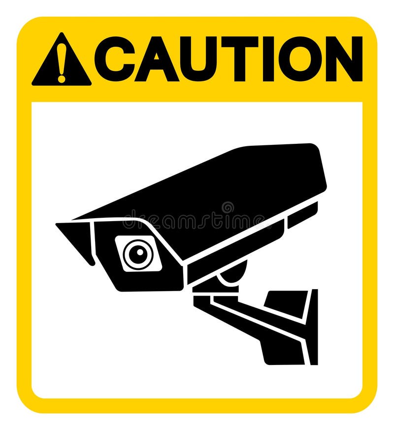 Caution CCTV Symbol Sign, Vector Illustration, Isolate on White ...