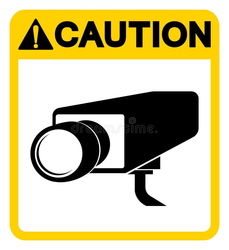 Caution CCTV Symbol Sign, Vector Illustration, Isolate on White ...